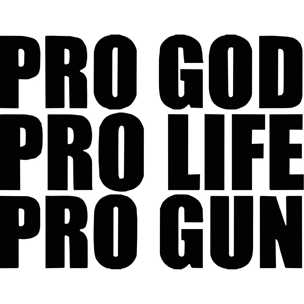 Pro God, Pro Life, Pro Gun Decal