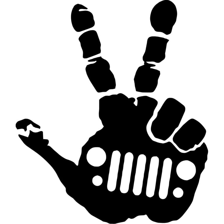 Jeep Wave Peace Sign Decal
