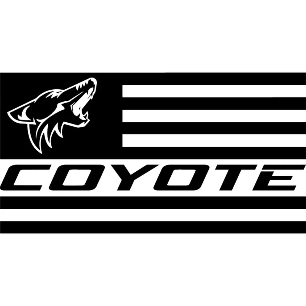 Mustang Coyote American Flag Decal