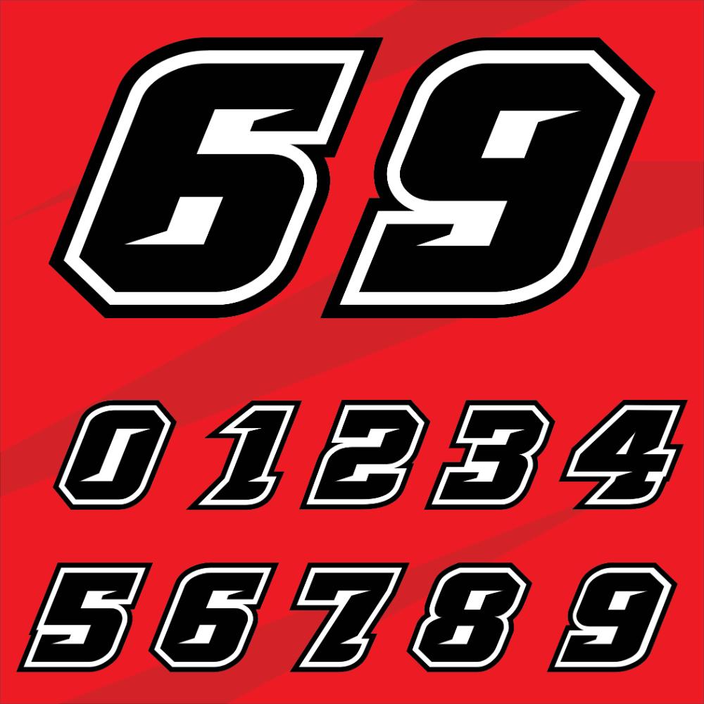 Racing Number Decal Style 1